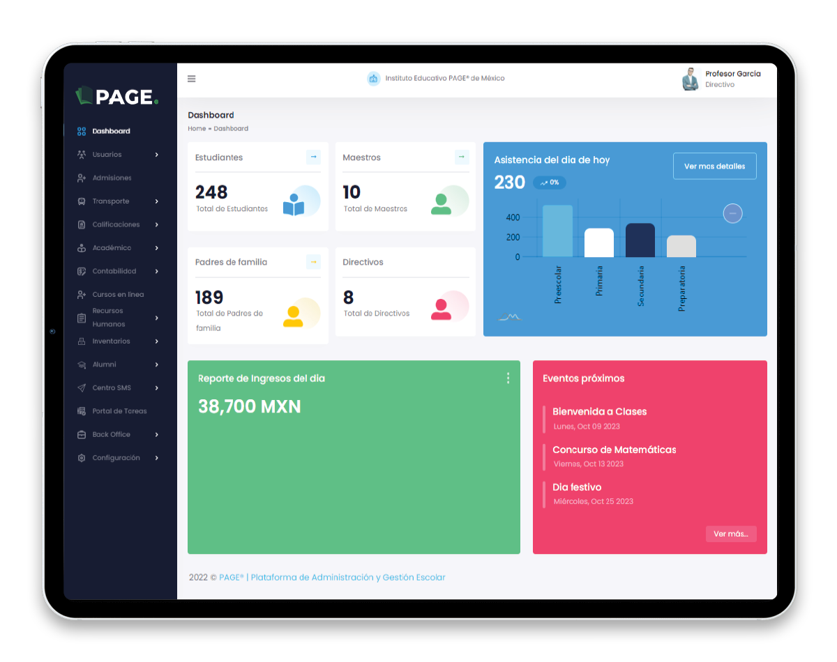 PAGE® – Plataforma en Administración y Gestión Escolar